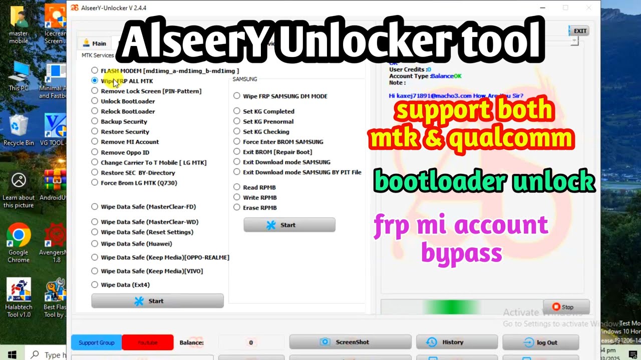 AlseerY unlocker tool | ultimate mobile unlocking tool | frp mi account ...