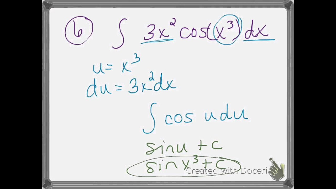 anti derivatives with u substitution - YouTube