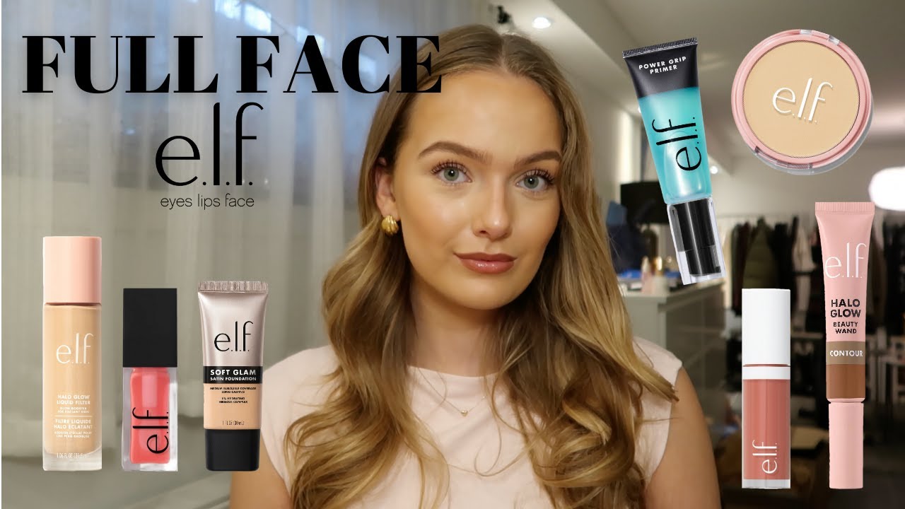 FULL FACE AF E.L.F MAKEUP! Virale produkter, jeg er i chok! - YouTube
