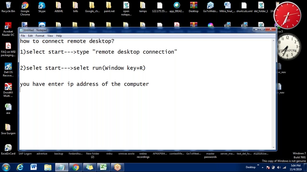 How To Connect Remote Desktop From Windows 7 or 10 - YouTube
