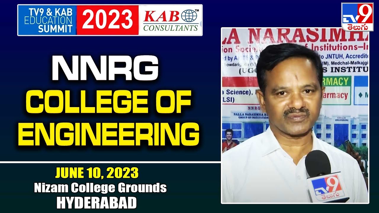 NNRG College of Engineering | TV9 & KAB Education Summit 2023 - TV9 ...