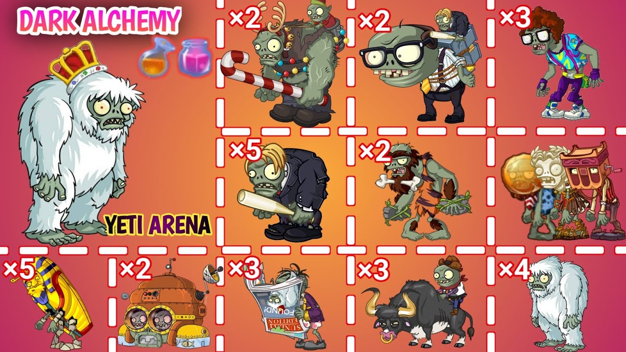 DARK ALCHEMY!! YETI ARENA VS STRONGEST ZOMBIES - Plants VS Zombie 2 ...