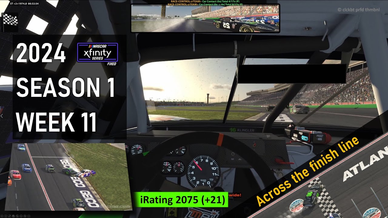 Across the finish line at Atlanta NASCAR Xfinity iRacing 2024 Season 1 ...
