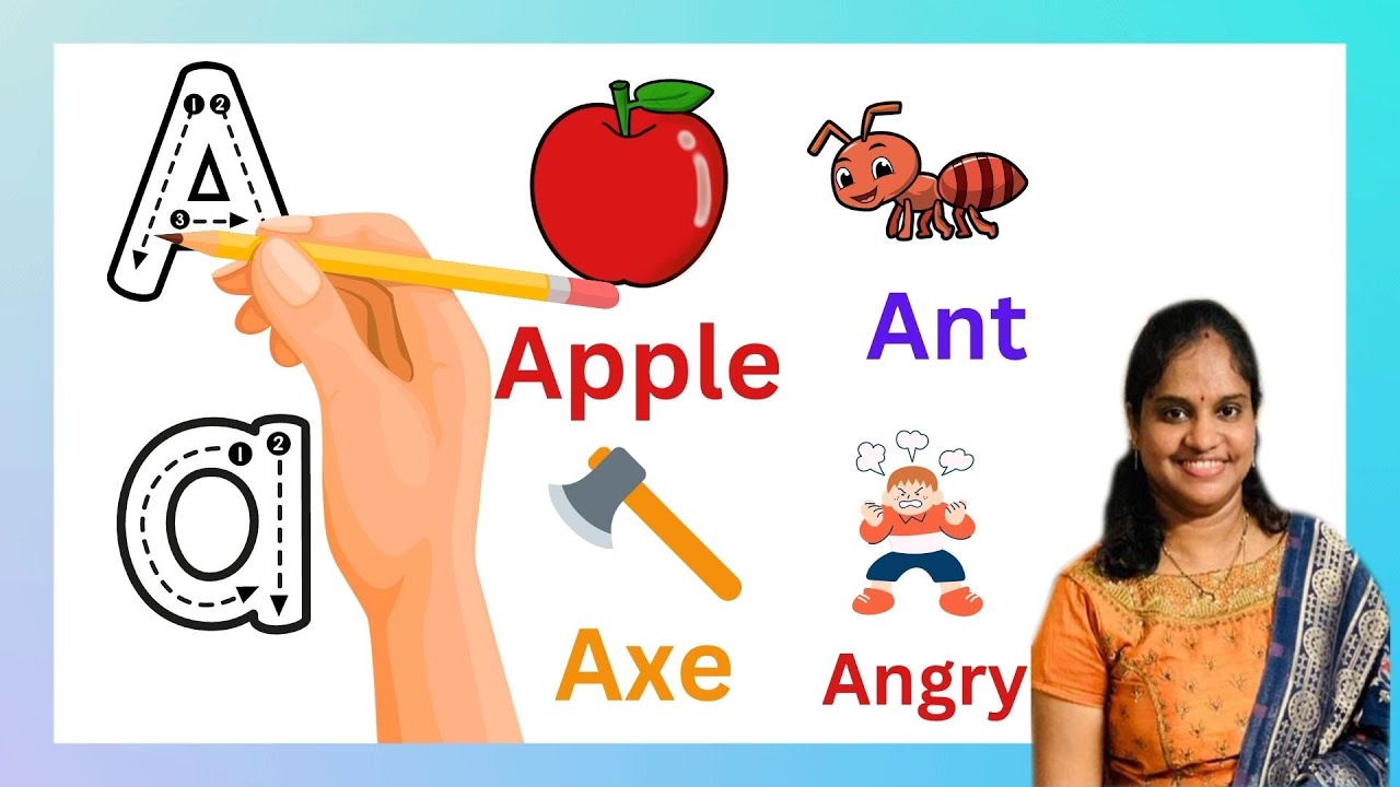 How To Write ABC Alphabets With Spellings, A to Z Alphabets, Alphabets ...