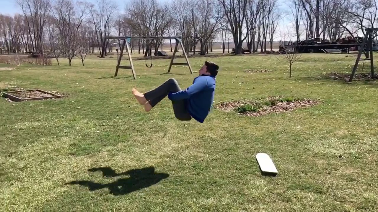 Front flip on the ground over a broom the long way - YouTube