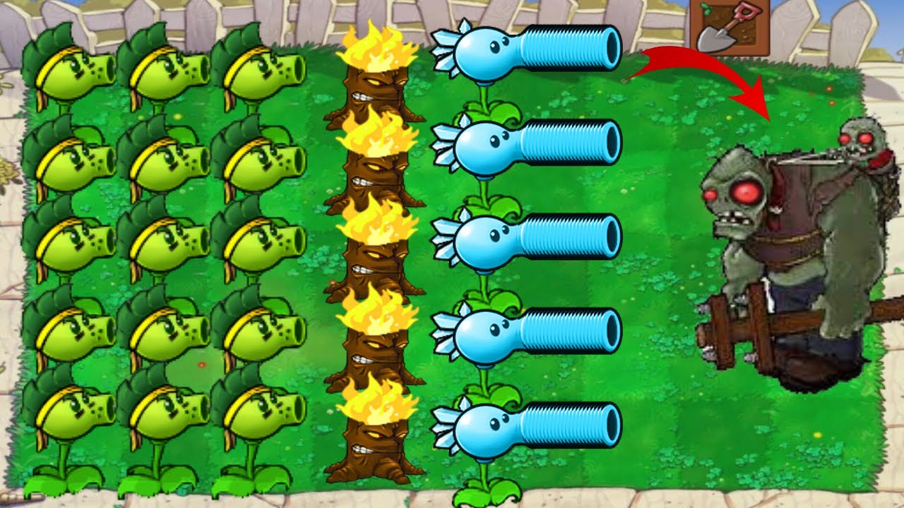Repeater vs Snow Pea vs All Zombies vs Dr Zomboss Pvz Battlez - YouTube