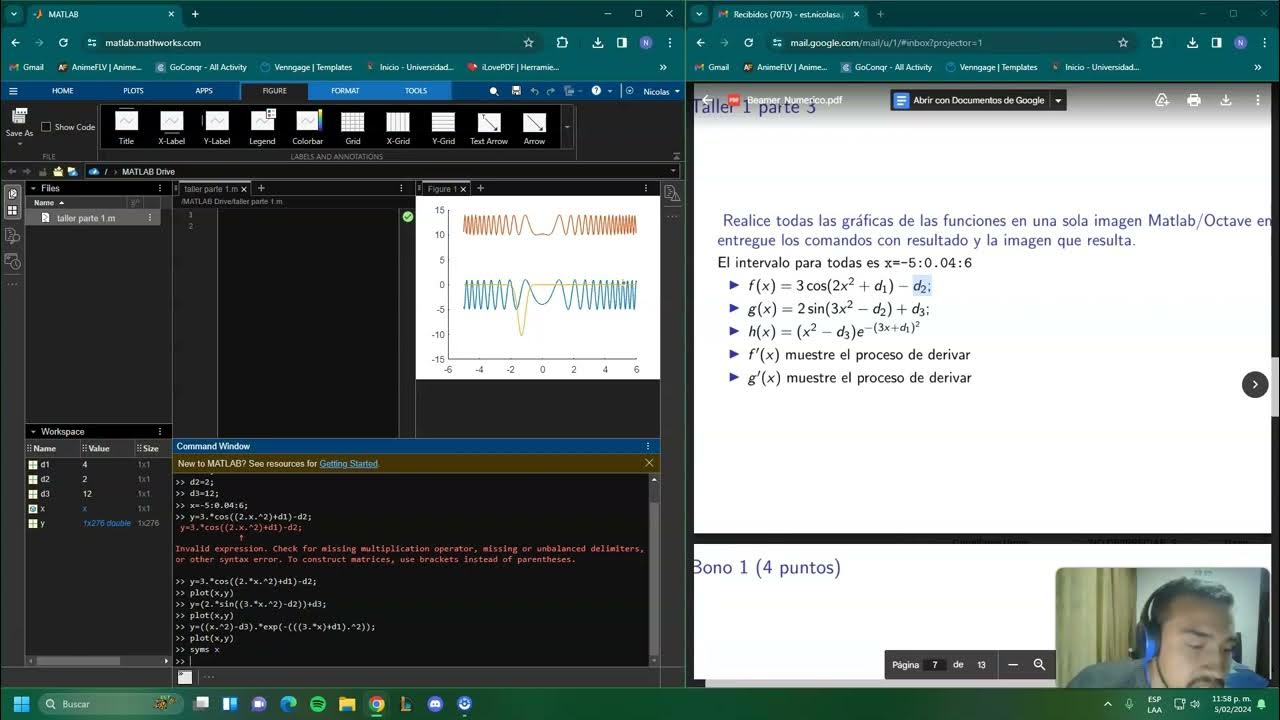 Graficando y derivando funciones en MATLAB - YouTube