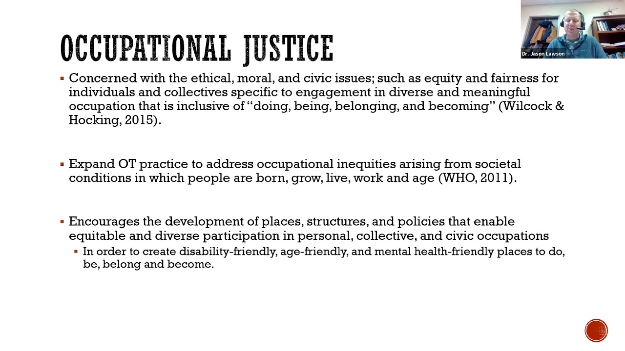Occupational Justice Zoom - YouTube