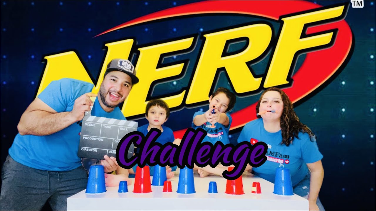 Nerf cup knockdown #challenge - YouTube