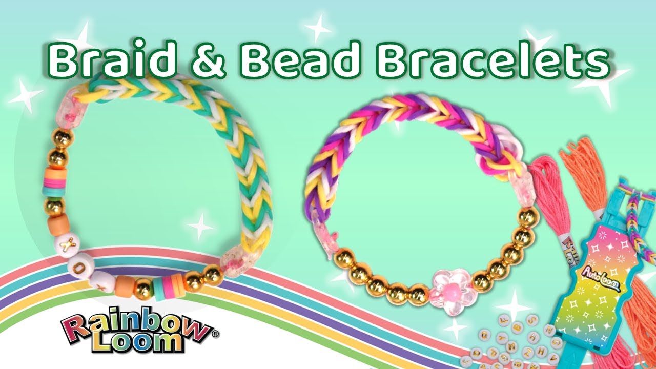 How to Make NEW Rainbow Loom Braid & Bead Bracelets! || Combine String ...