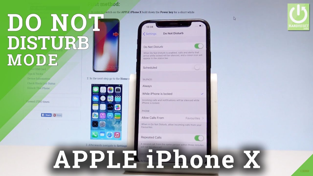 APPLE iPhone X DO NOT DISTURB MODE / DND Settings - YouTube
