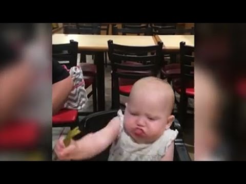 Baby Eating Pickles For The First Time - YouTube