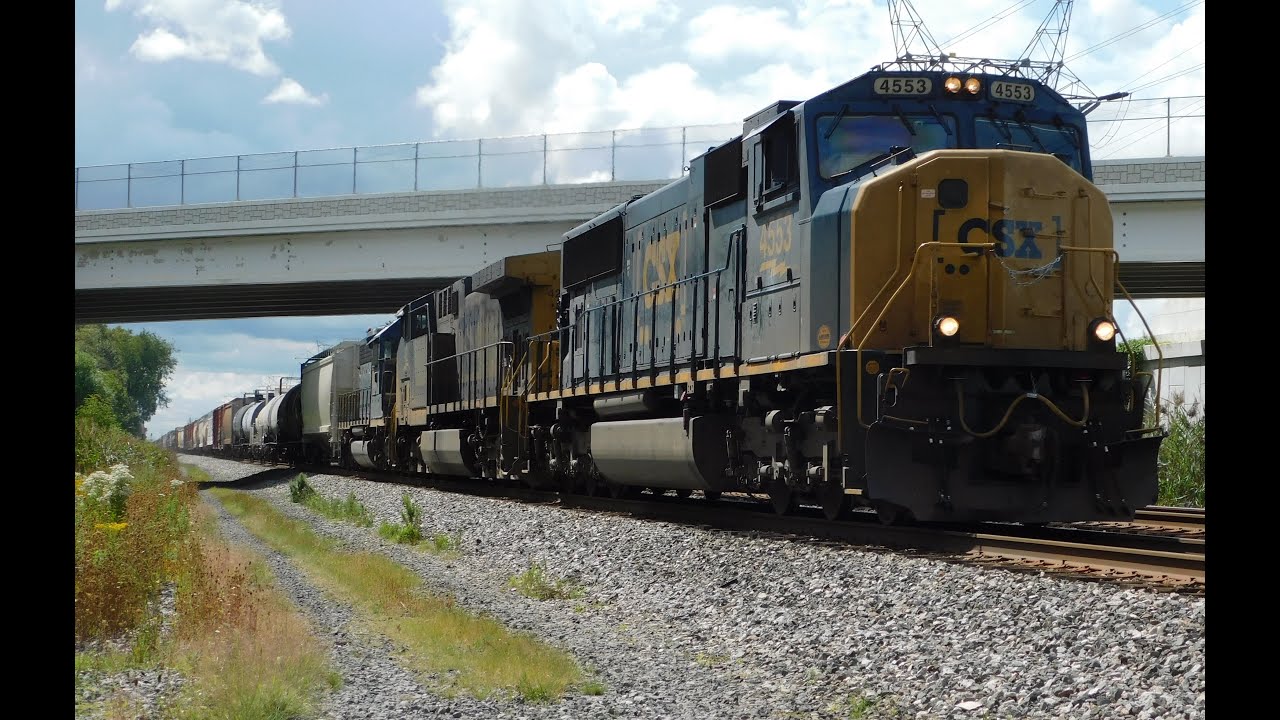 Fast CSX Freight Q364 - YN3b SD70MACe #4553, YN2 AC4400CW #42 & YN3 ...