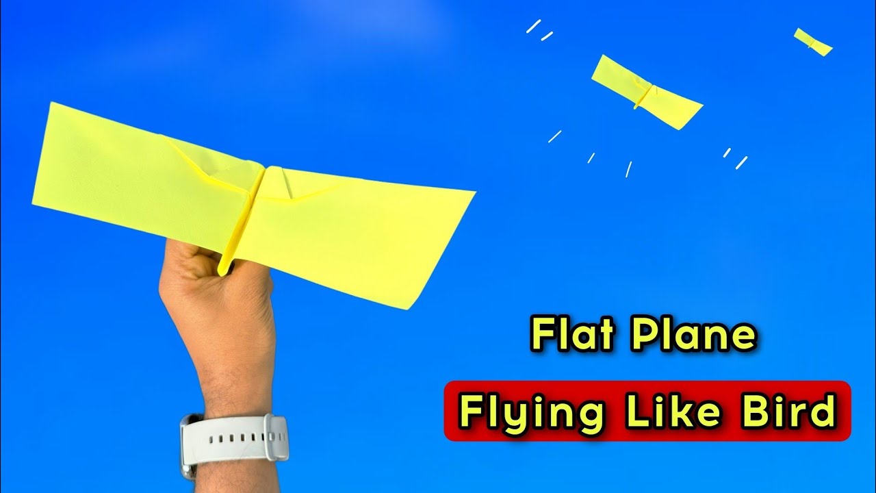 super flying paper plane (like a bird), how to make flat paper plane ...