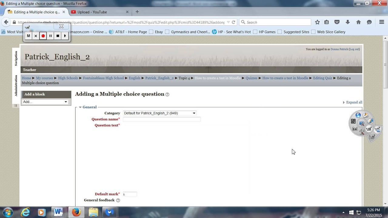How to Create a Test in Moodle - YouTube