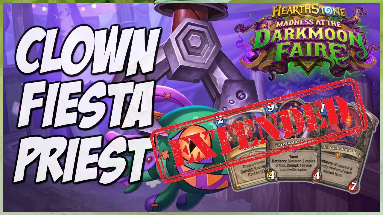 Clown Fiesta Priest | Extended Gameplay | Hearthstone | Darkmoon Faire ...