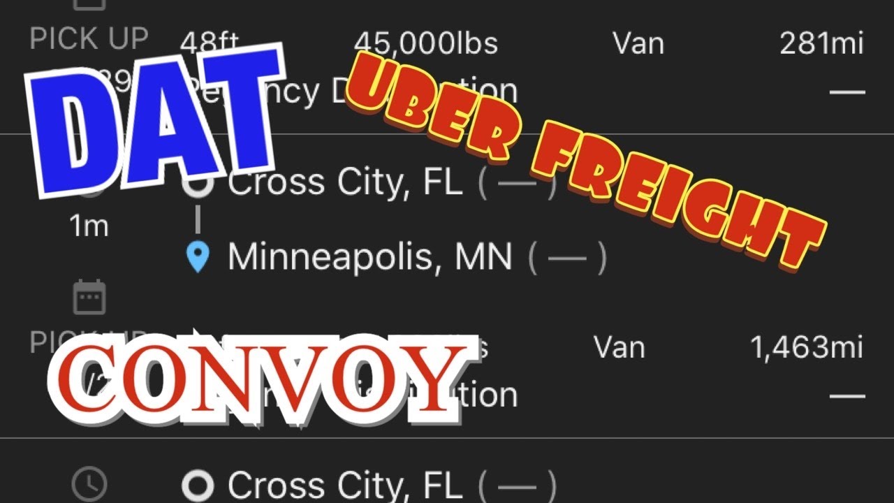 DAT, CONVOY, UBER FREIGHT, US Load boards - YouTube