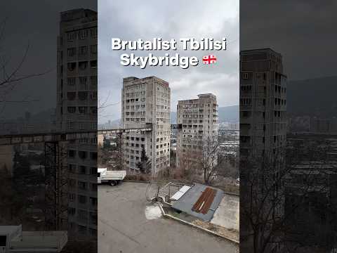 🇬🇪 Georgia - Tbilisi: Soviet Brutalist architecture “Skybridge” apartment blocks Nutsubidze