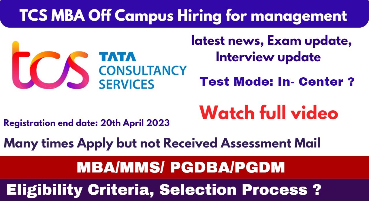 TCS MBA Off Campus Hiring for management postgraduates of 2022 & 2023 ...