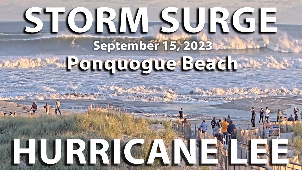 Hurricane Lee STORM SURGE at Ponquogue Beach (w/ Massive Waves 4 to 5 ...