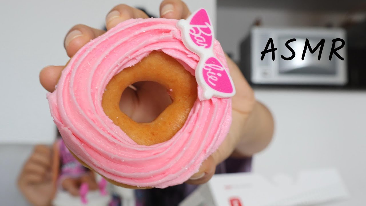 Eating ASMR I Limited edition Barbie donuts I Krispy Kreme Donuts ASMR ...