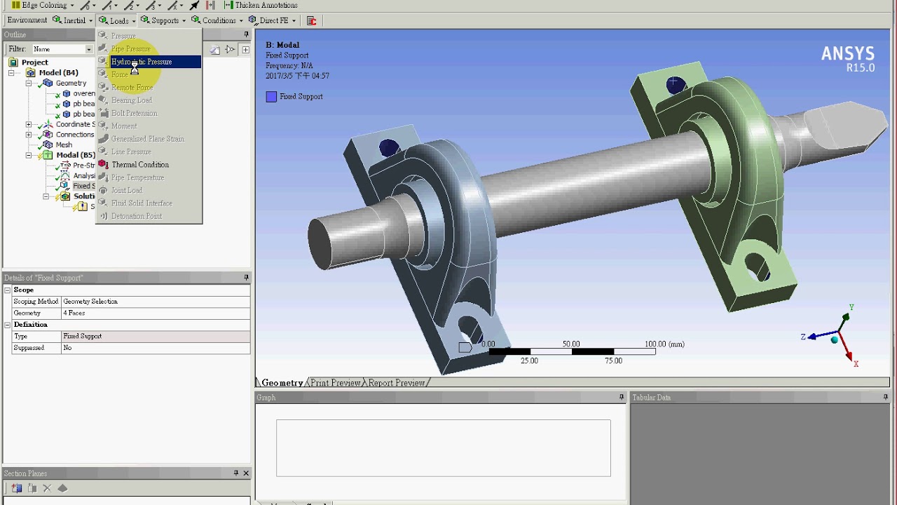 ANSYS CAE 5 2 Modal Analysis Constraint Effect - YouTube