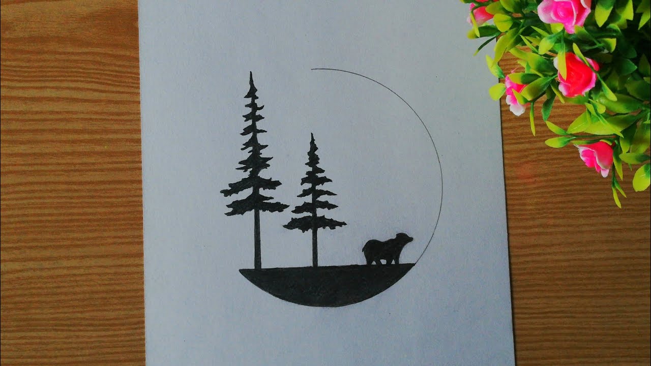 Pencil Drawing in half circle - step by step || Yahya Dreams Drawing ...