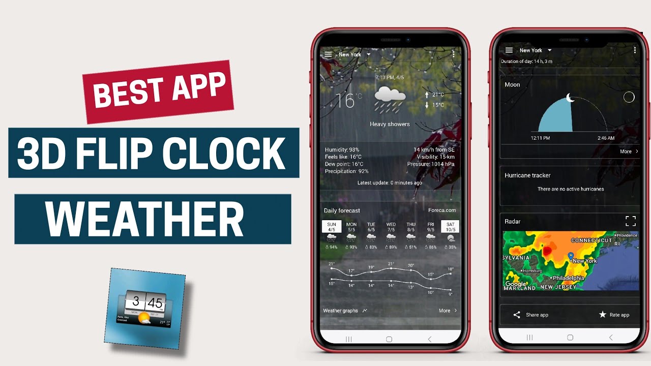 Best 3D Flip Clock and Weather app for Android - YouTube