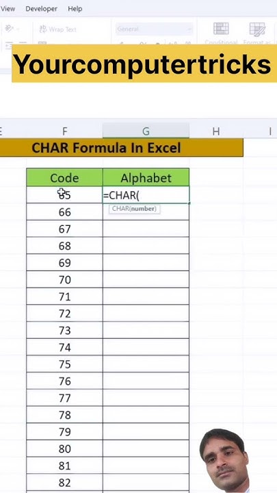 Char Formula In Excel Exceltech Excelshortcuts Excelgyan Exceltips Excel Dj