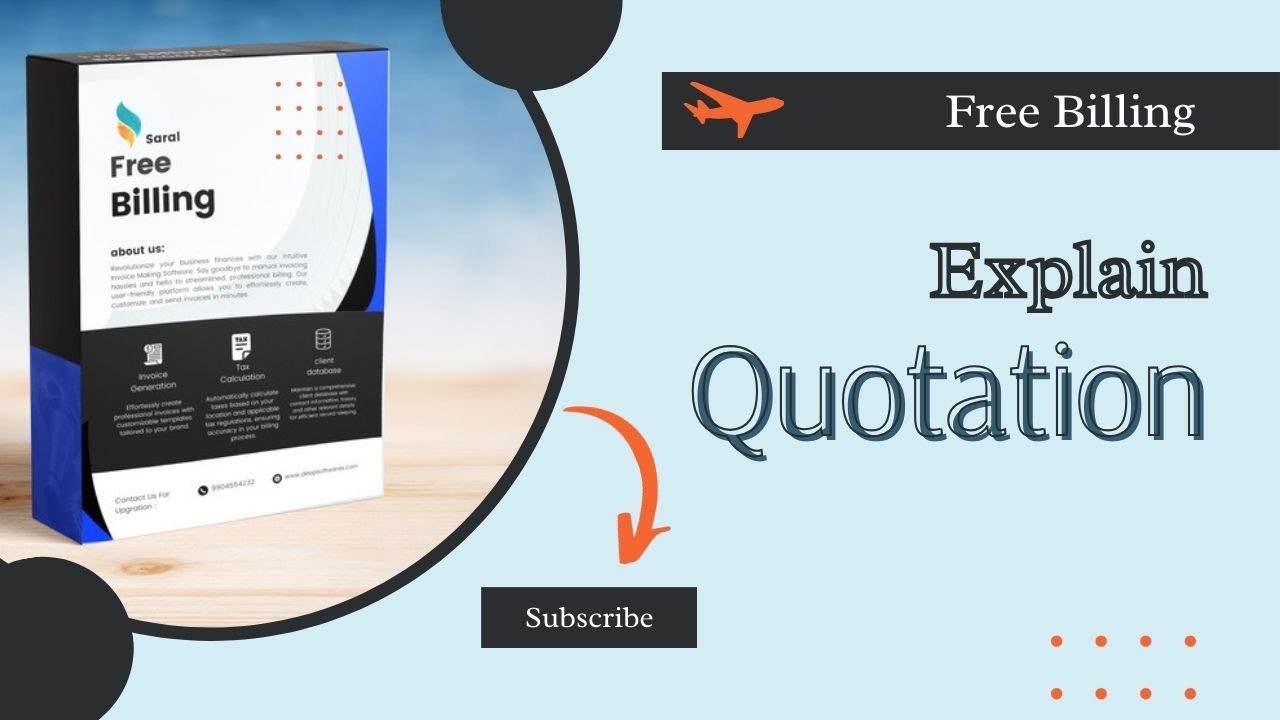 Create Quotation in free billing software | Free Billing | Saral ...
