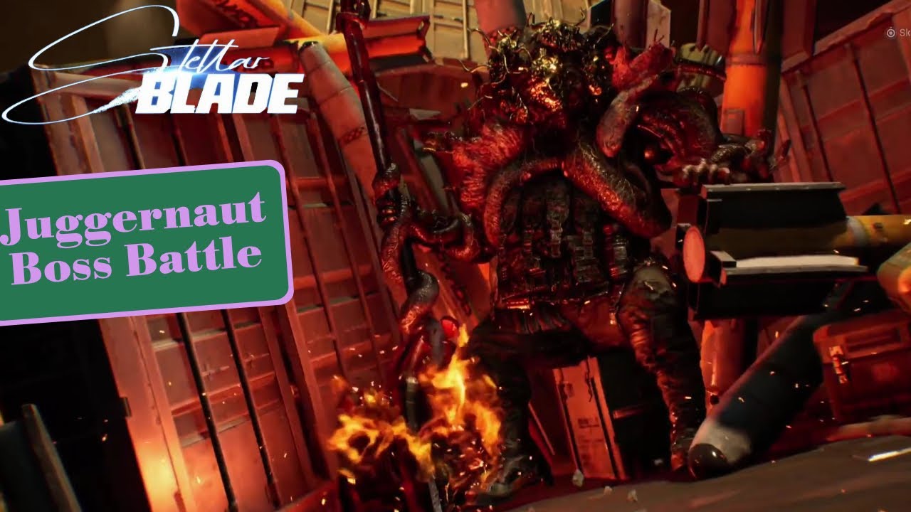 Stellar Blade Juggernaut Boss Battle Plus Can Location - YouTube