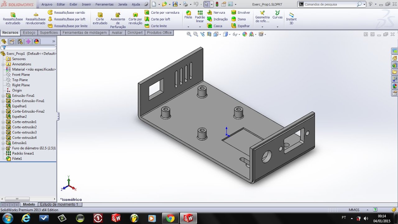 SolidWorks Cap 4 Exerc. 01 - YouTube
