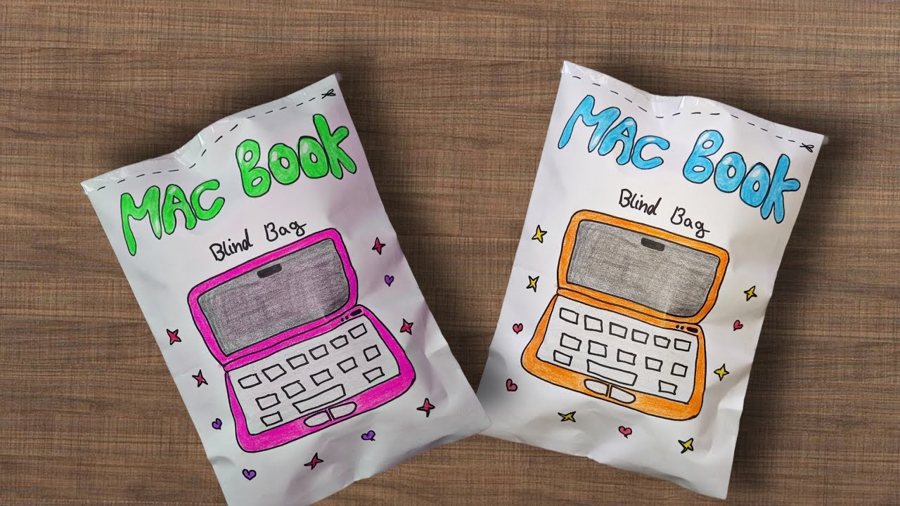[💸paper diy💸] Mac book blind bag paper | ASMR unboxing | Blind blind ...