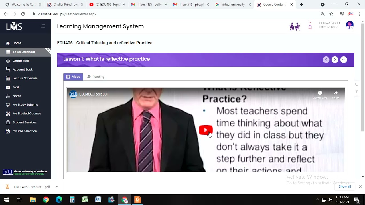 How to view lecture Schedule & study from LMS Account - YouTube
