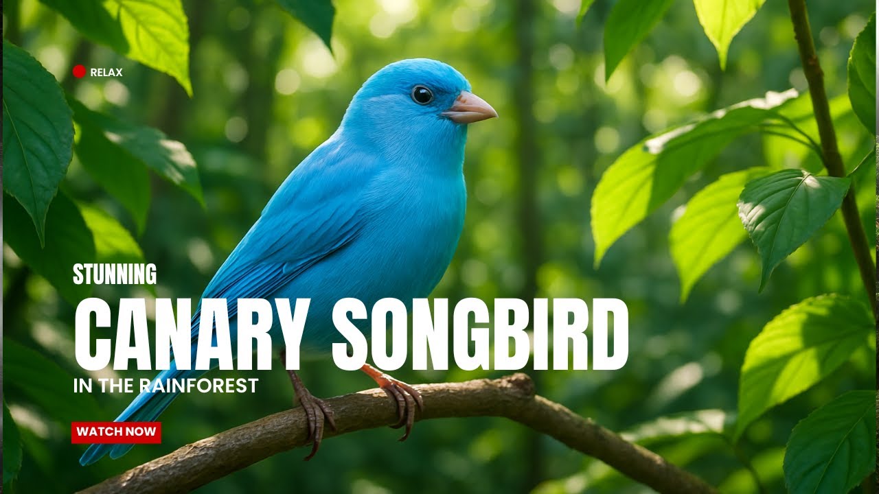 Stunning Canary Songbird in the Rainforest | Relaxing Nature Sounds ...