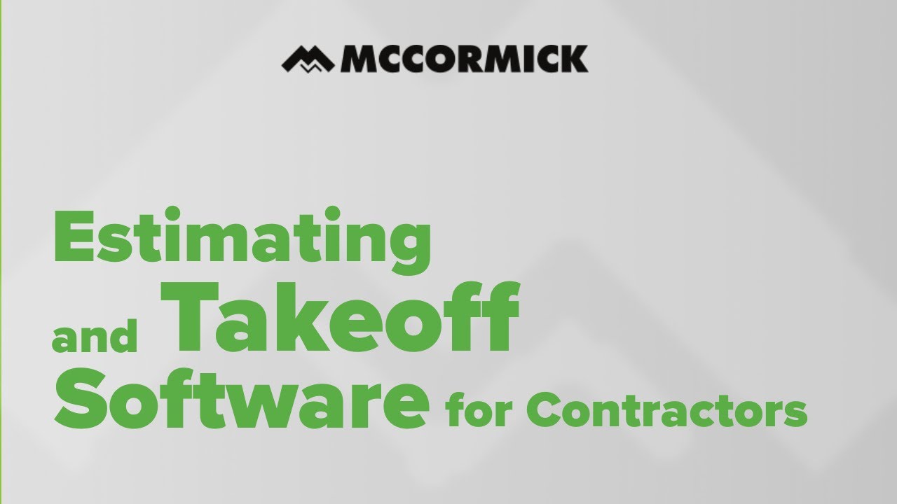 McCormick Systems Commercial - Estimating and Digital Takeoff Software ...