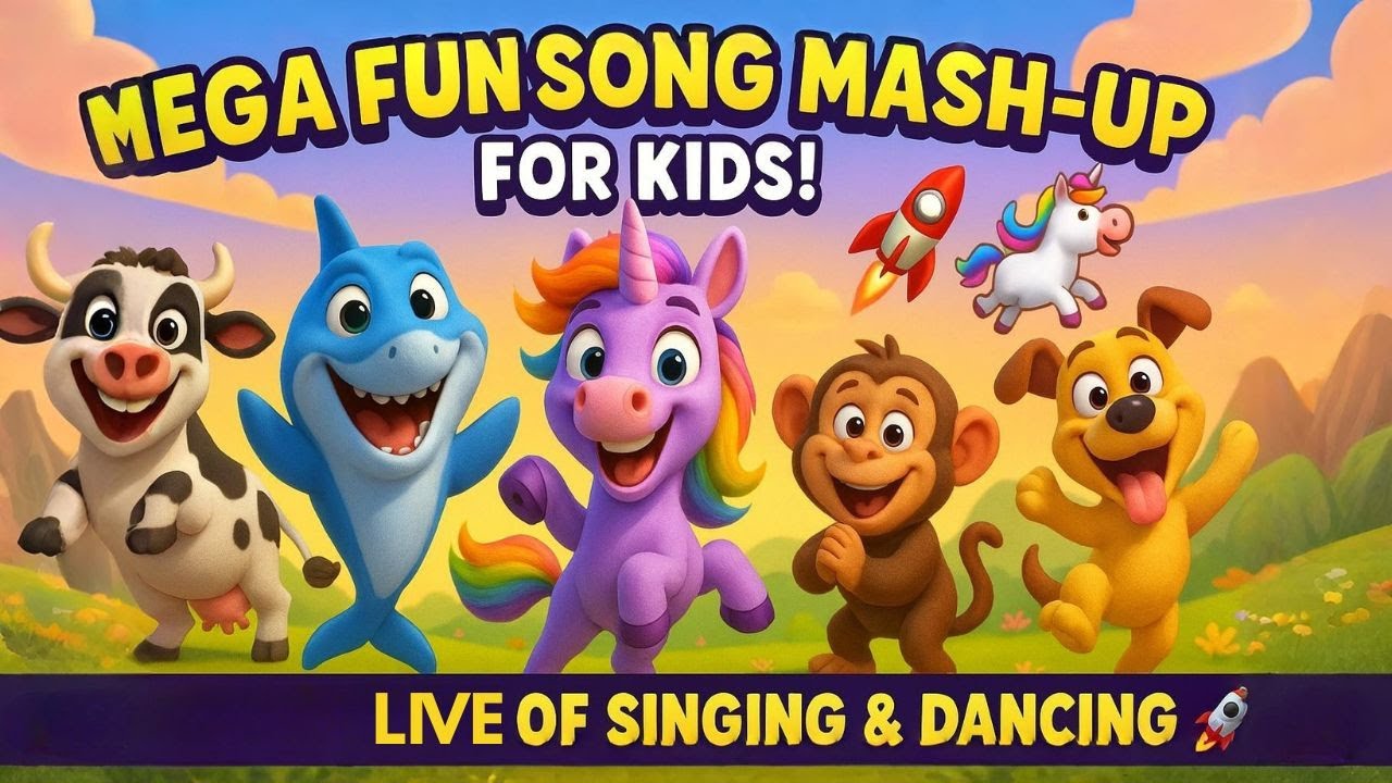 🎵 Mega Fun Song Mash-Up for Kids! 🚀🦄 | 60 Minutes of Singing & Dancing ...