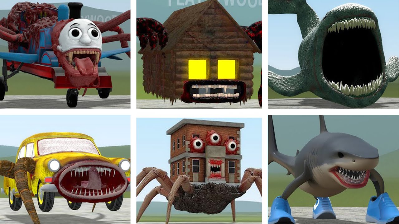 OLD AND NEW UPDATE: CAR EATER, SEA EATER, HOUSEHEAD BUS EATER VS ALL ...