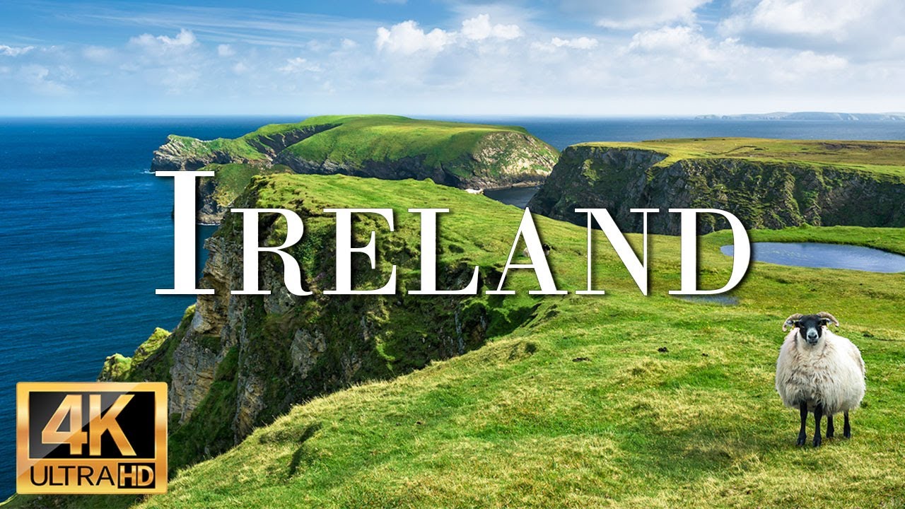 FLYING OVER IRELAND (4K UHD) Amazing Beautiful Nature Scenery with ...