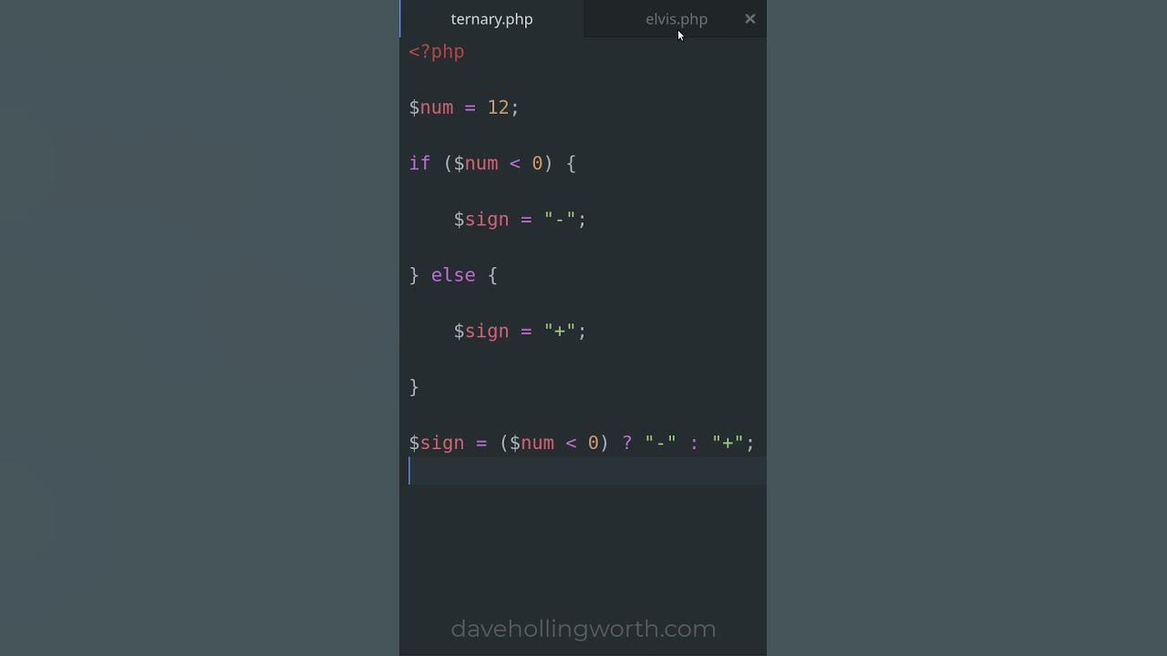 The Php Ternary Operator Make Your Short If Statements More Concise And Easier To Read Youtube