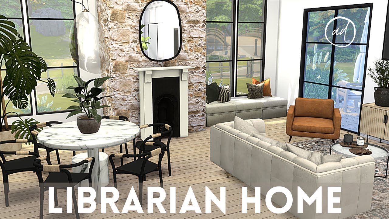 LIBRARIAN HOME || Sims 4 || CC SPEED BUILD - YouTube