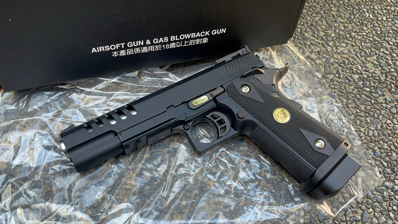 WE Airsoft 5.1 Type K Hi Capa with Full Automatic unboxing and testing ...