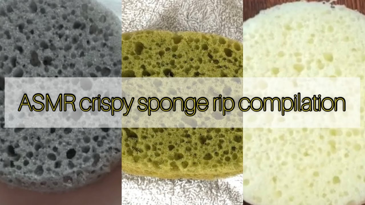 ASMR crispy bath sponge rip compilation. Dry, bleached, jelly sponges ...