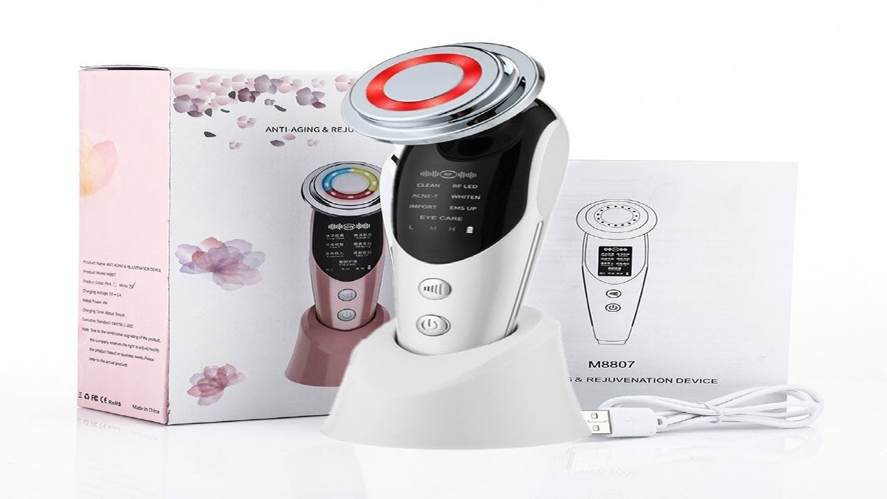 7 In 1 Rf And Ems 마이크로 전류 리프팅 장치 진동 Led 얼굴 피부 재생 주름 제거기 노화 방지 얼굴 미용 장치