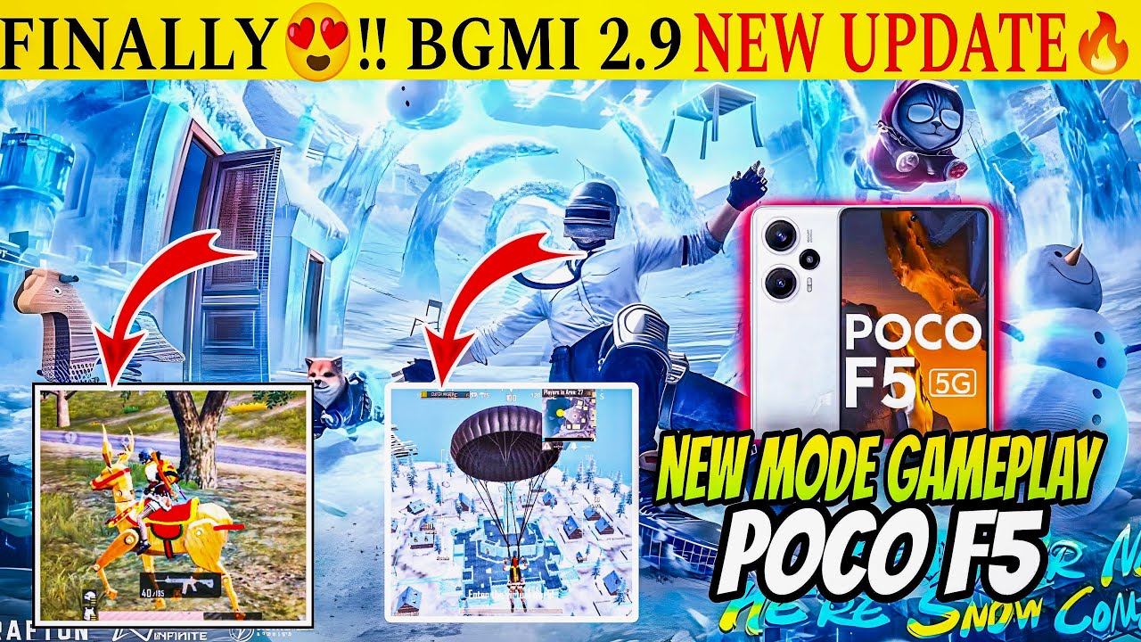 🔥BGMI 2.9 NEW UPDATE HERE | BGMI 2.9 WINTER MODE GAMEPLAY💥 | POCO F5 ...