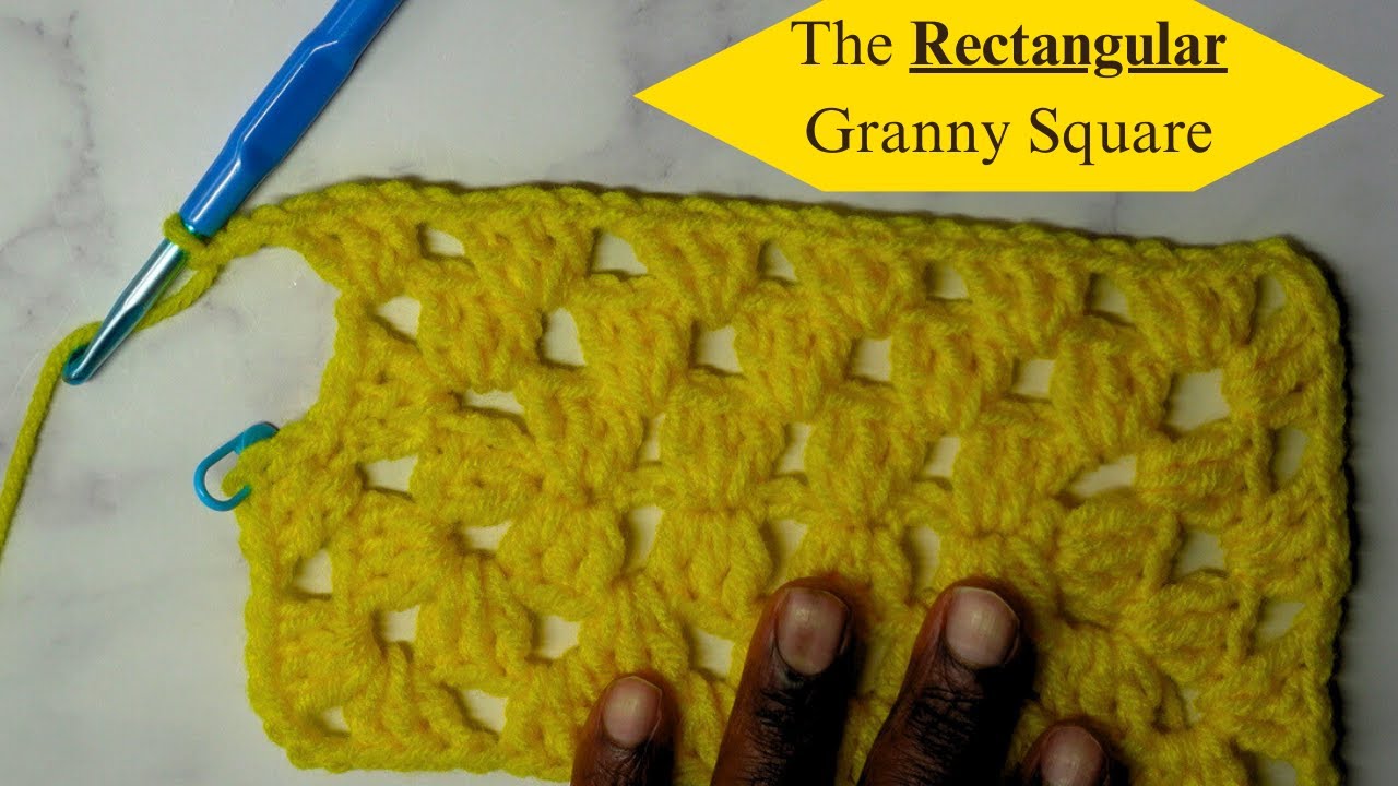 How to Crochet Rectangle Granny Square - YouTube