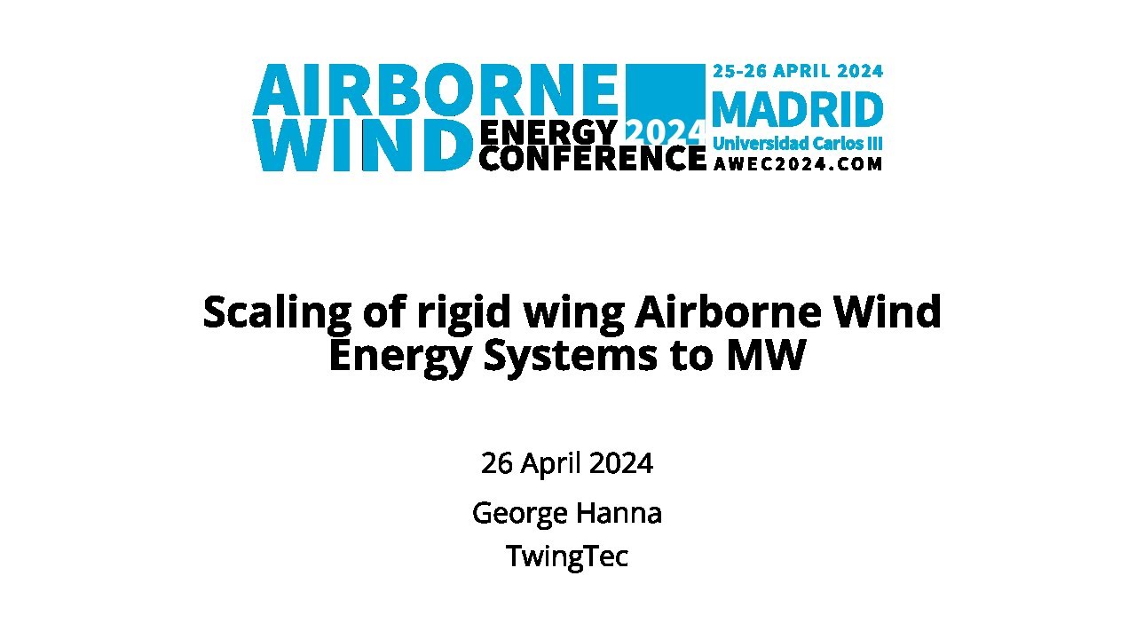 Scaling of rigid wing Airborne Wind Energy Systems to MW - YouTube