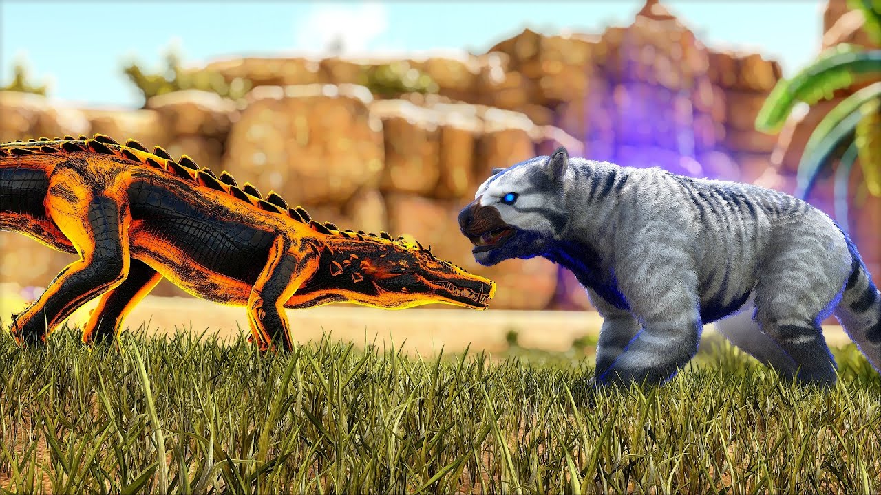 FALLEN DEMONIC VS CELESTIAL CREATURES & Dinosaurs! - Ark Survival ...