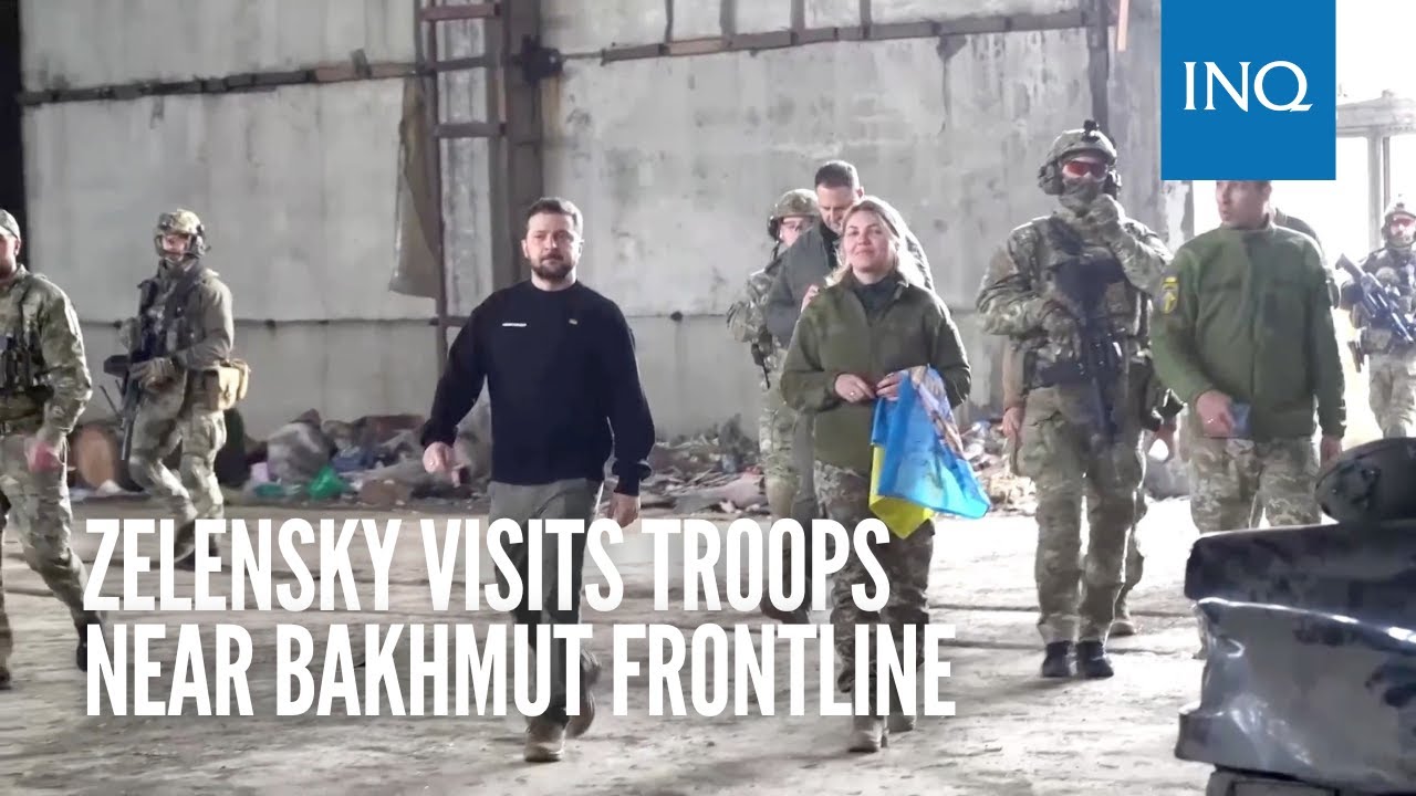 Zelensky visits troops near Bakhmut frontline - YouTube