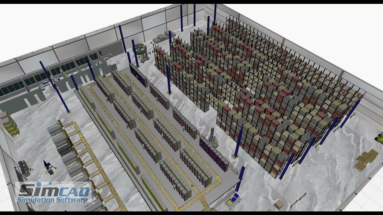Warehouse Simulation with Simcad Simulation Software. - YouTube